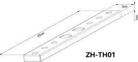 Držák na nářadí pro zahradní domek  BestBerg ZH-TH01 / 25 x 3 x 1 cm / stříbrná