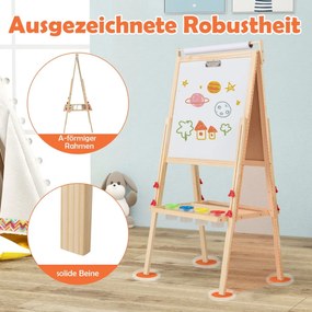 Costway 3 v 1 Dětská tabule s magnetickou tabulí a papírová role