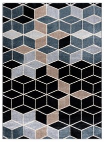 Kusový koberec 3D Kostky šedo černý 140x190cm