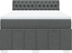 Box spring postel s matrací tmavě šedý 140 x 190 cm textil 3289371
