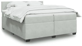 Box spring postel s matrací světle šedá 200x200 cm samet 3286396