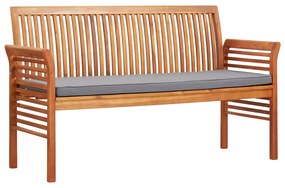 vidaXL 3místná zahradní lavice s poduškou 150cm masivní akáciové dřevo