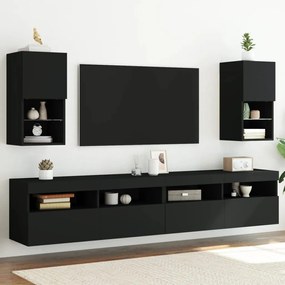 TV skříňky s LED osvětlením 2 ks černé 30,5 x 30 x 60 cm