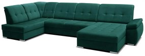 ANTEX ZEUS rozkládací sedačka ve tvaru U se dvěmi úložnými prostory Zelená 375 x 94 x 162 - 180 cm