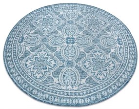 Kulatý koberec SISAL LOFT 21193 modrý / stříbrný / slonová kost Rozměr: průměr 120 cm