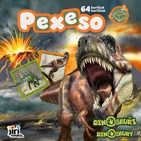 JIRI MODELS Pexeso v sešitu Dinosauři / 64 kartiček / Krabička a listy