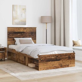 Rám postele Staré dřevo 100 x 200 cm Masivní borové dřevo 3411053
