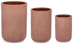 BIZZOTTO Set 3 vysokých květináčů RIBBED terakota 0790664