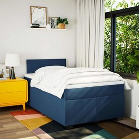 Box spring postel s matrací modrá 120x200 cm textil 3288154