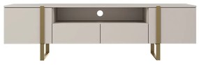 TV stolek Verica 200 cm s výklenkem - kašmírová / zlaté nožky