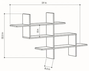 Nástěnná police HALIC 82x150 cm dub