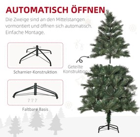 HOMCOM Umělý vánoční stromek 180cm, 375 špiček
