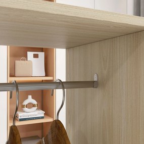 HOMCOM Mobilní skříň s úložným prostorem na 6 kolečkách 120 x 40 x 128 cm Přírodní dřevo