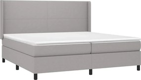 Box spring postel s matrací světle šedá 200 x 200 cm textil 3131297