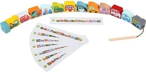 CUBIKA 14316 Navlékací dopravní prostředky - navlékací set - 13 dřevěn