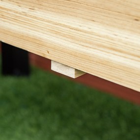 Vyvýšený záhonový truhlík Outsunny z masivního dřeva a oceli 120x60x74cm v přírodní a černé barvě pro zahradu a balkon | Aosom.de