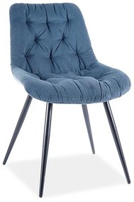Jídelní židle PRAGA Sztruks - manšestr Barva: Modrá / Fjord 86