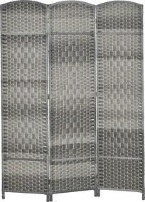 HOMCOM 3-panelový skládací paravan 135x180 cm - dělící obrazovka pro soukromí z polypropylenu do kanceláře nebo ložnice - šedá kombinace