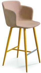 MIDJ - Dvoubarevná čalouněná barová židle CALLA s kovovou podnoží