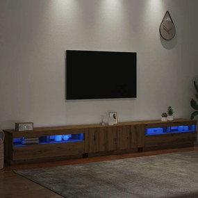 TV stolek s LED dub artisan 300x35x40 cm kompozitní dřevo 3329170
