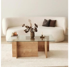 Asir Konferenční stolek ESCAPE 40x105 cm hnědá/čirá 552NOS2271