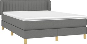 Box spring postel s matrací tmavě šedý 140 x 190 cm textil 3126958