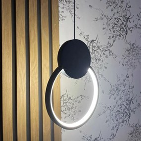 Toolight - LED závěsné stropní kruhové svítidlo APP852-CP, černá, OSW-07021