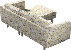 Potah na pohovku IKEA Norsborg 3-místná se šezlongem barva žlutá látka pletený vzor, vzorované