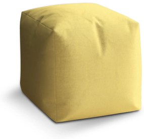 Sablio Taburet Cube Světle žlutá: 40x40x40 cm