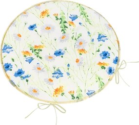 Bellatex Sedák Adéla kulatý hladký průměr 40 cm Kvítí Modrá,Žlutá,Bílá