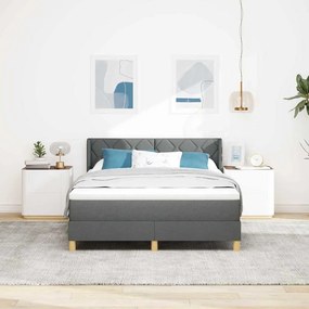 Postel s boxspringem s čelo Tmavě šedá 200 x 140 cm textil 3341357