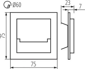 Orientační svítidlo 12V Kanlux SABIK MINI LED B-WW 3000K teplá bílá 29855