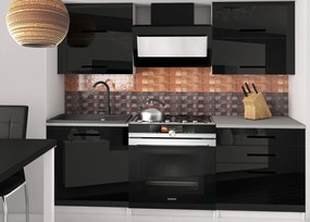 Kuchyňská linka Belini 120 cm černý lesk s pracovní deskou Eleganta2