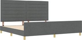 Rám postele s čelo Tmavě šedá 200 x 200 cm textil 3344677
