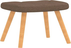 Relaxační křeslo se stoličkou hnědé textil 327537