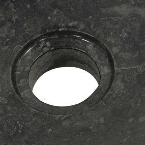 vidaXL Koupelnová skříňka dřevo teak a umyvadlo mramor [3058161] Barva: Černá