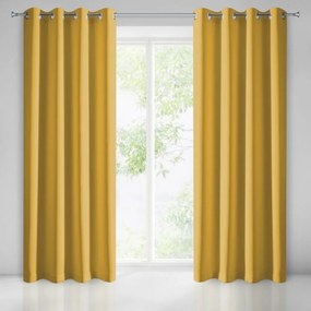 Luxusní zatemňovací závěs žluté barvy do obývacího pokoje 135 x 250 cm