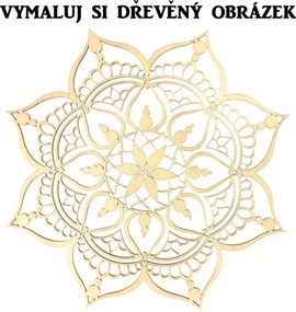 AMADEA Dřevěný obrázek k vymalování mandala 20 cm