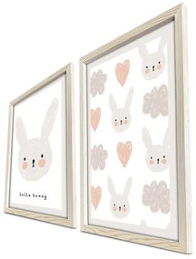 Dětské obrázky v sadě 2 ks 38x53 cm Hello Bunny – Wallity