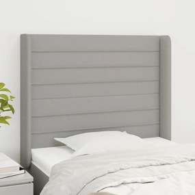 Čelo postele typu ušák světle šedé 83x16x118/128 cm textil 3119694
