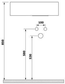 Sapho Amarok Umyvadlo 40x11x22 cm, levé- bílá AR400