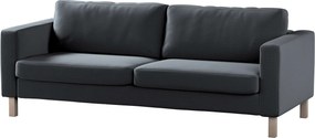 Potah na pohovku IKEA Karlstad, 3-místná, rozkládací barva šedá látka sametová