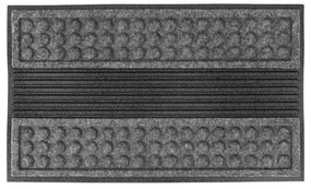 Šedá textilní gumová čistící vstupní rohož FLOMA Scrape - 80 x 120 x 1,3 cm