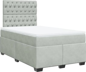 Box spring postel s matrací světle šedá 120x190 cm samet 3290864