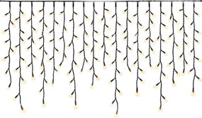 Easy Fix venkovní LED rampouchy světelné, 300 × 90 cm, teple bílá, 174 diod, černý kabel, IP67, prodlužovací