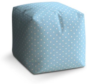 Sablio Taburet Cube Bílé tečky na modré: 40x40x40 cm