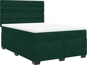 Box spring postel s matrací tmavě zelená 140x190 cm samet 3290915
