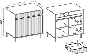 Obývací stěna OSAKA b | 5 dílů | béžová