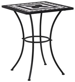 46707 vidaXL Mozaikový bistro stolek černobílý 60 cm keramika