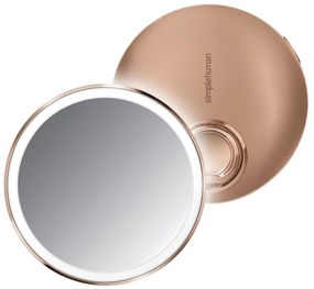 Kapesní kosmetické zrcátko Simplehuman Sensor Compact, LED světlo, 10x zvětšení, Rose Gold